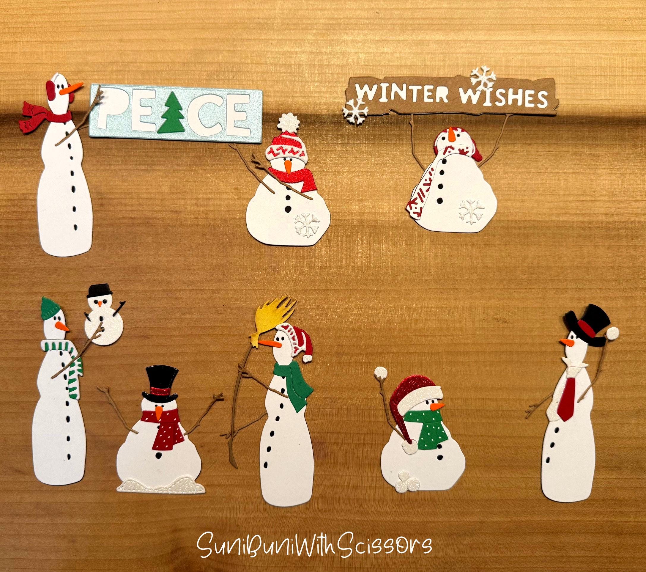8 Snowmen Cutouts - Twig & Stump for Christmas - Etsy