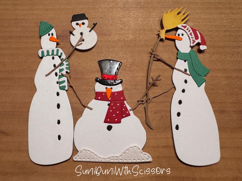 8 Snowmen Cutouts - Twig & Stump for Christmas - Etsy