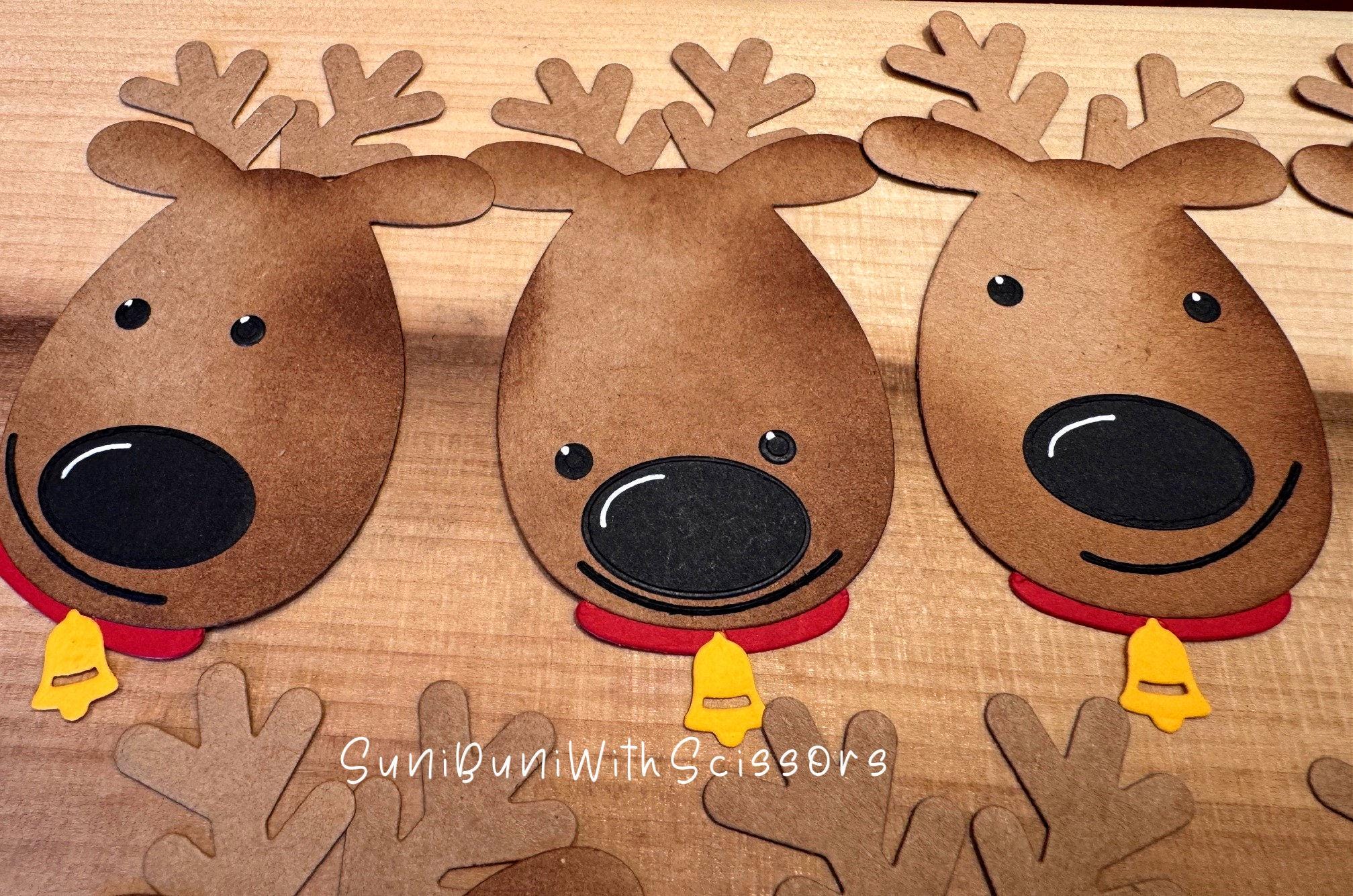 8 Reindeer + Rudolph Cut Outs - Etsy