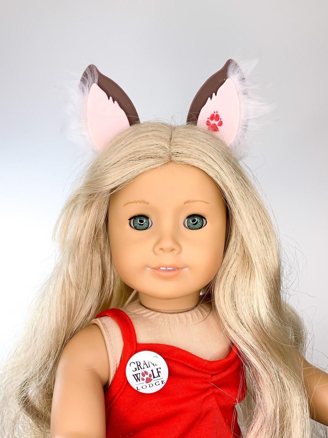 Wolf Ears for 18" Doll, Wolf Lodge Ears for 18" Doll, 3D Printed Wolf ...