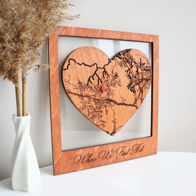 Heart Shaped Map - Etsy