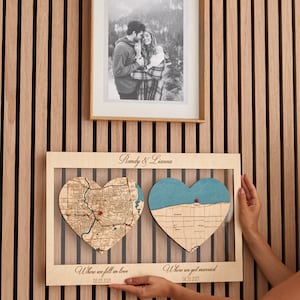Valentine's Day Gift for Husband, Unique Home Gift, First Date Map Gift ...