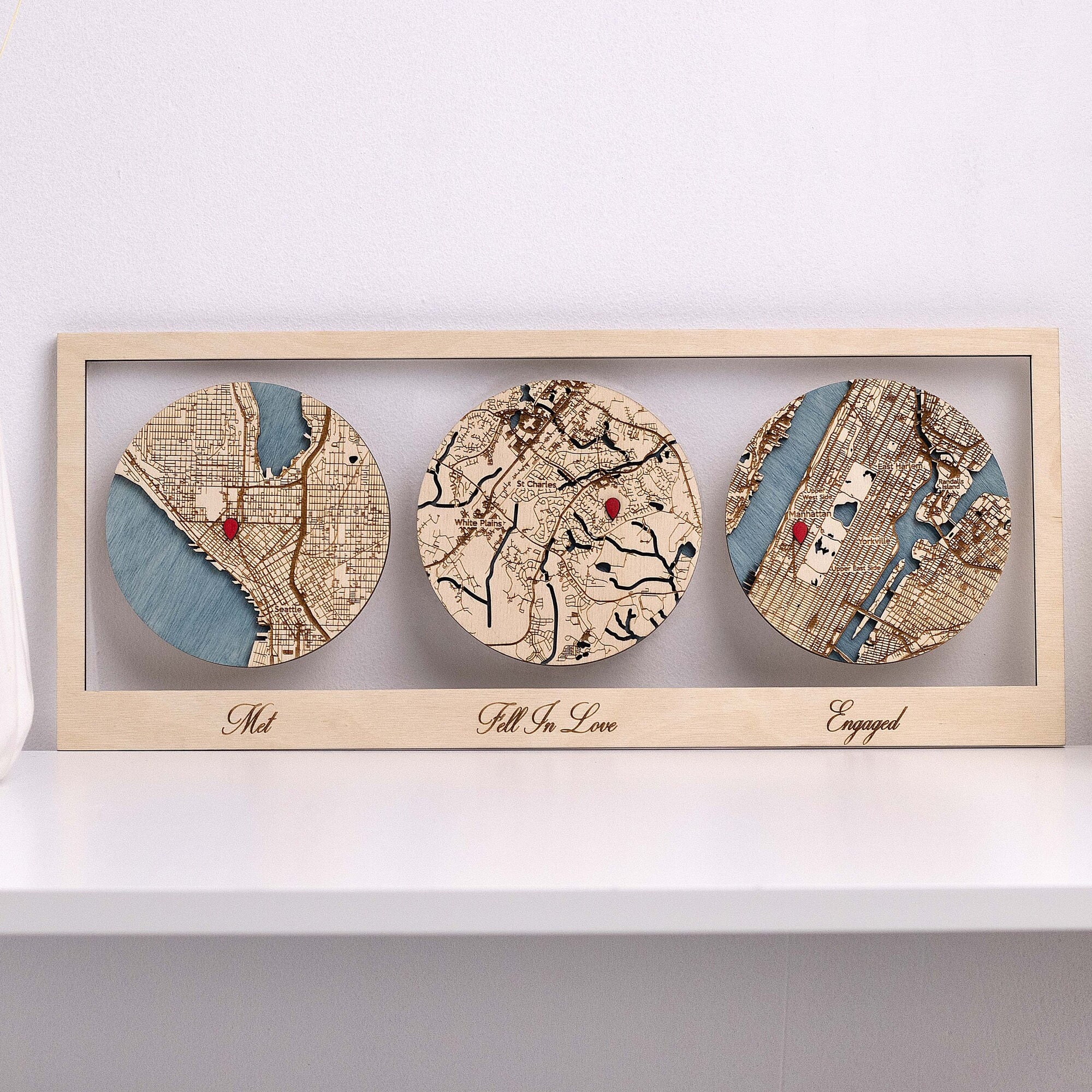 Custom Layered Wood Map, Anniversary Gift, First Home, Framed Wall Art ...