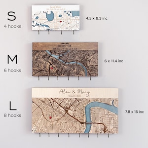 Personalized Key Holder for Wall, Custom Coordinates/city Map, Key Rack ...