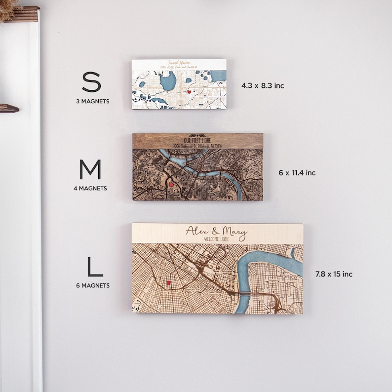 Personalized City Map Key Holder: Magnetic Wall Decor, New Home Gift - Etsy