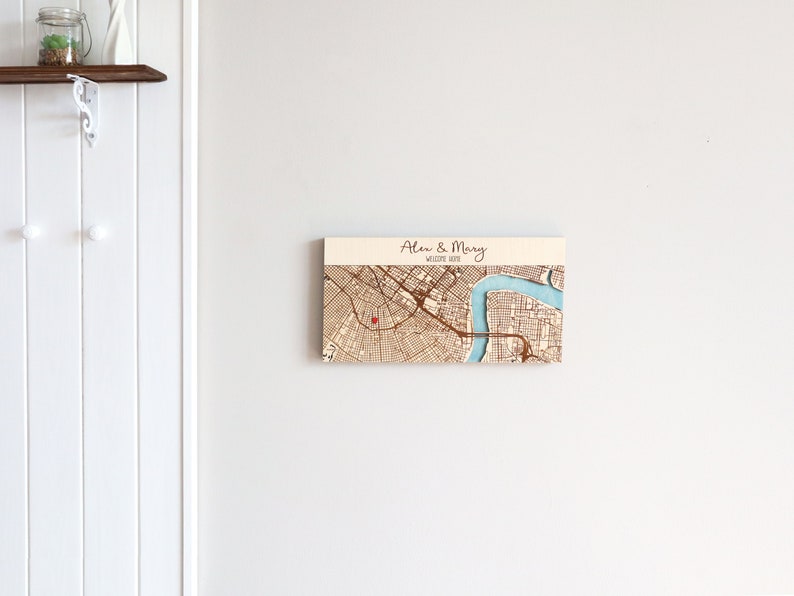 Key Holder for Wall Custom City Wood Map Magnetic Key - Etsy