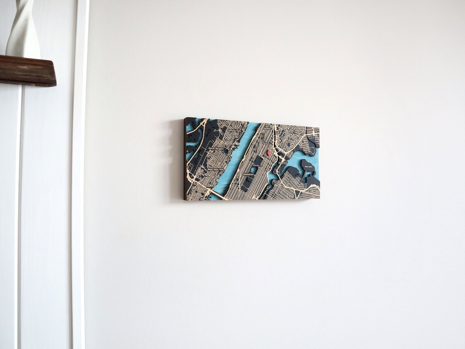 Key Holder for Wall Custom City Wood Map Magnetic Key - Etsy