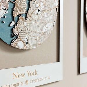 New York Custom City Map Engraved on Wood, Any City Map Wood Wall Art ...