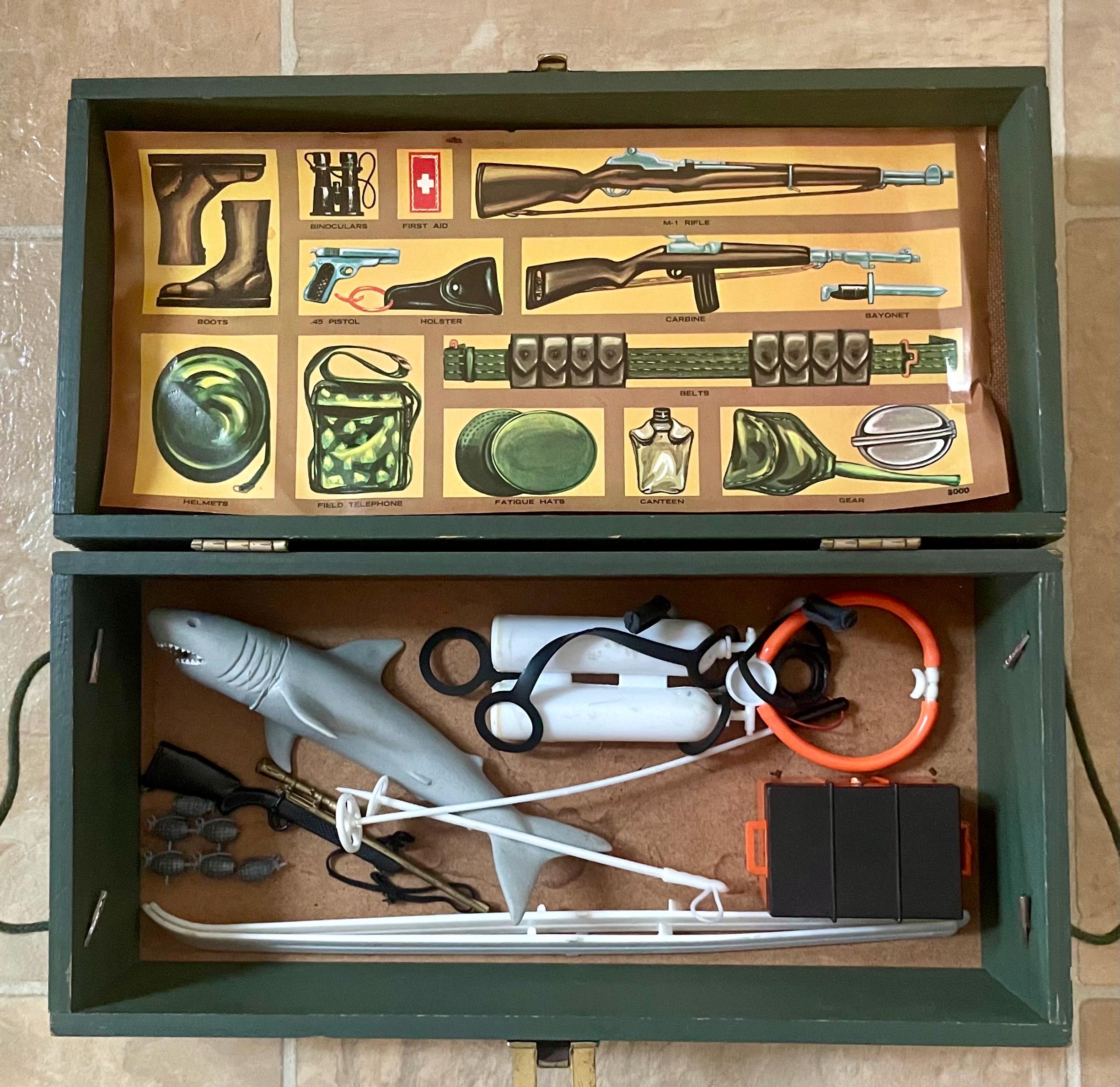 Vintage 1964 G.I. Joe Footlocker W/ Assorted Accessories Shark Scuba ...