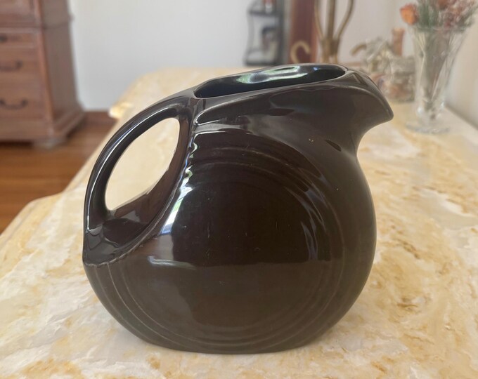 Vintage Mid Century Retired Fiesta / Fiestaware Small 5.5” Black Disk ...