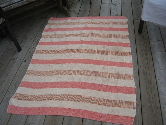 E2 Vintage Hand Made Rug Runner Woven Jersey Material Colour | Etsy