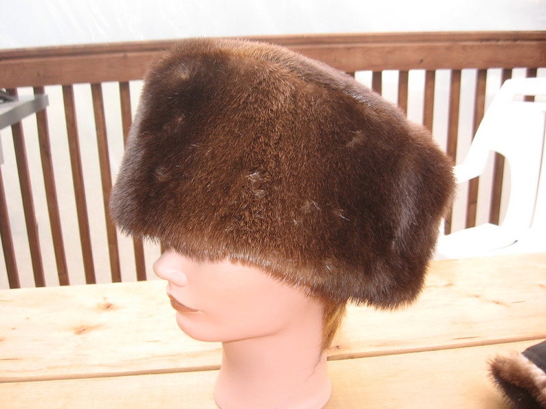 A3 unisex men women beanie real beaver fur hat brown size | Etsy