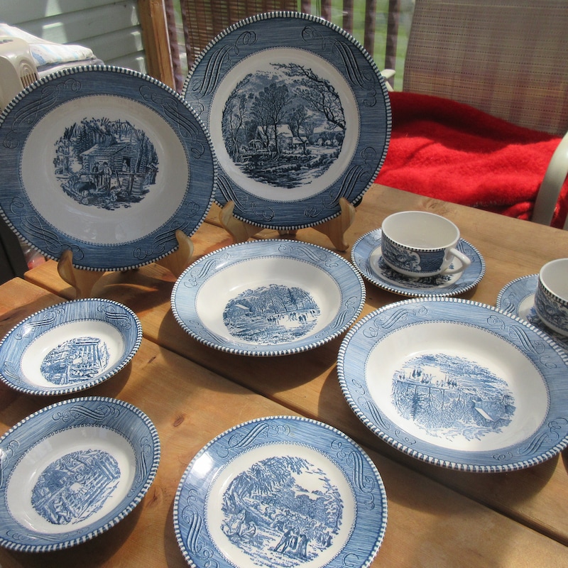 Blue Dishes - Etsy