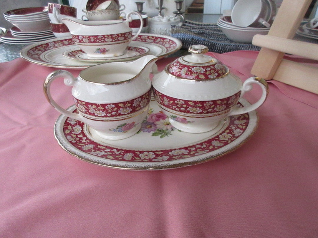 24 Sugar Creamer Dish Swinnertons Majestic Vellum Staffordshire England ...