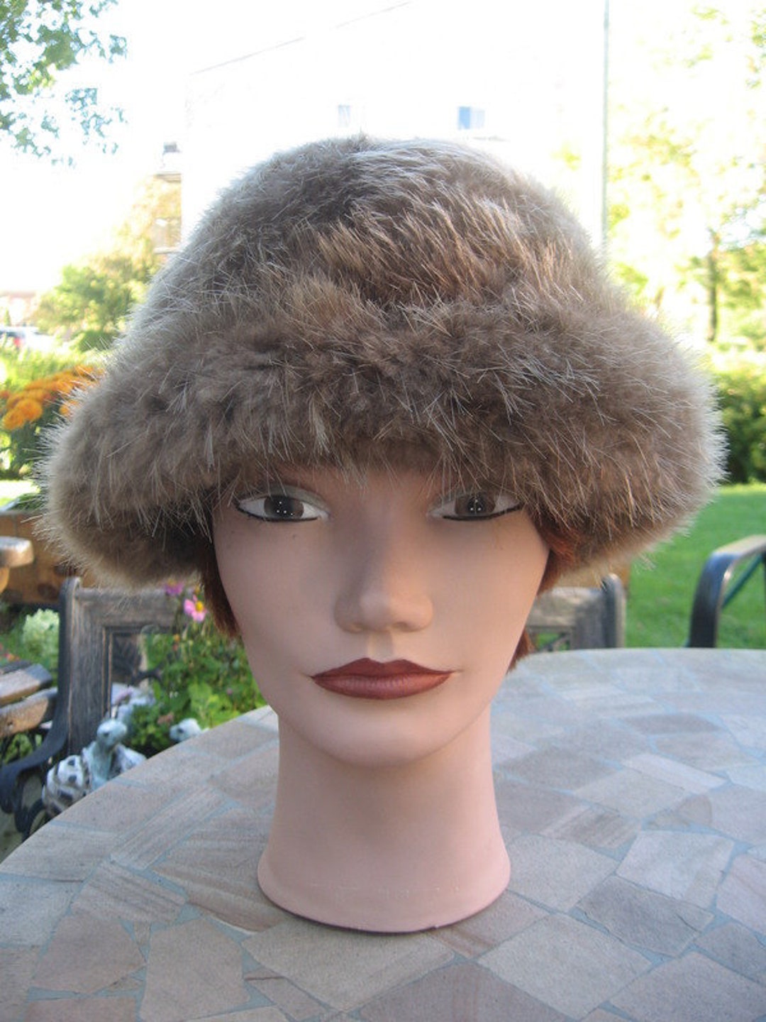 D67 unisex hombres mujeres gorro marrón claro sombrero de piel de ...