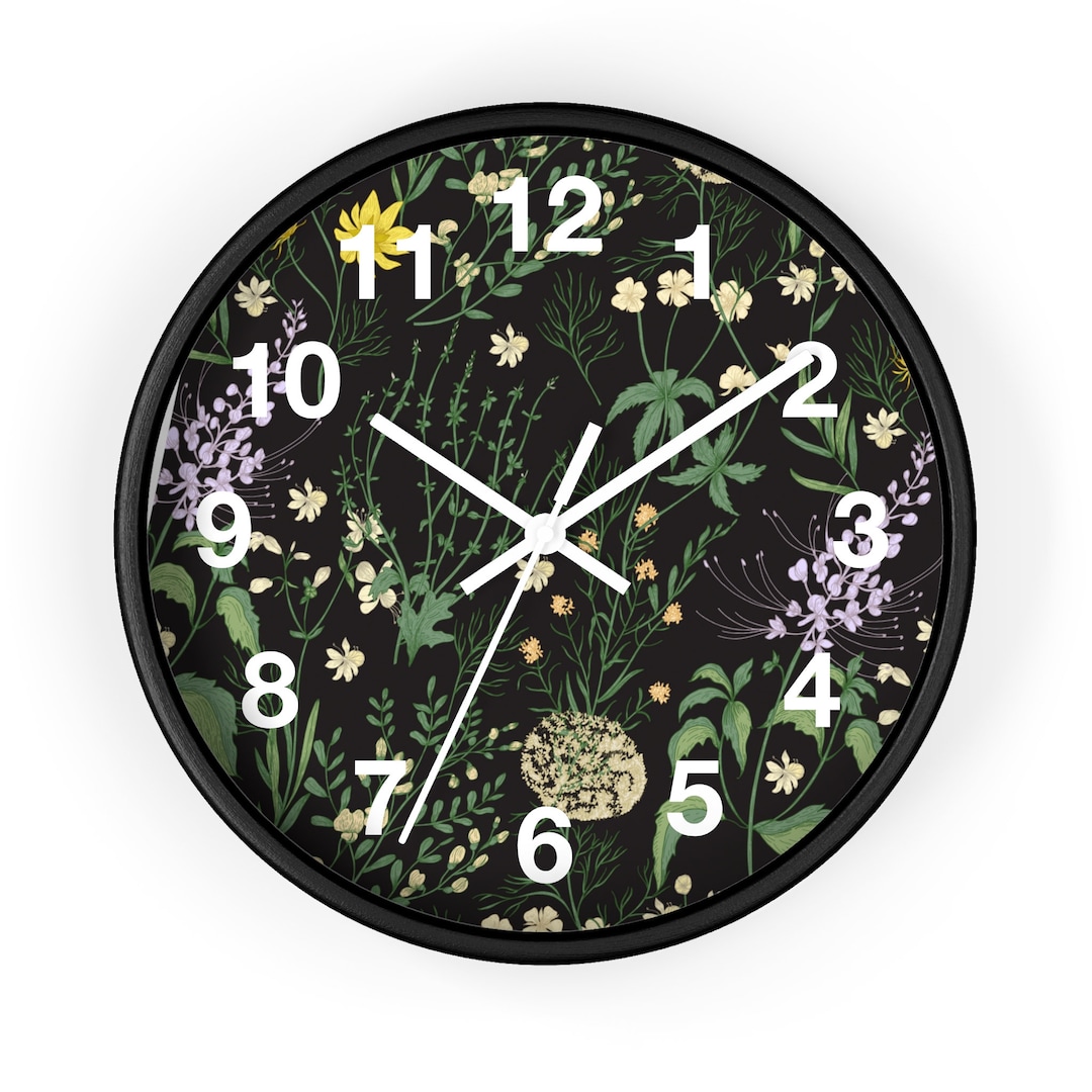 Botanical Wall Clock, Nature Themed Home Decor, Gifts for Nature Lovers ...