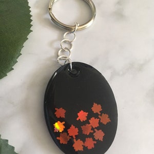 Fall Leaf Keychain, Shimmering Keychain, Keyring, Handmade Car Vehicle ...