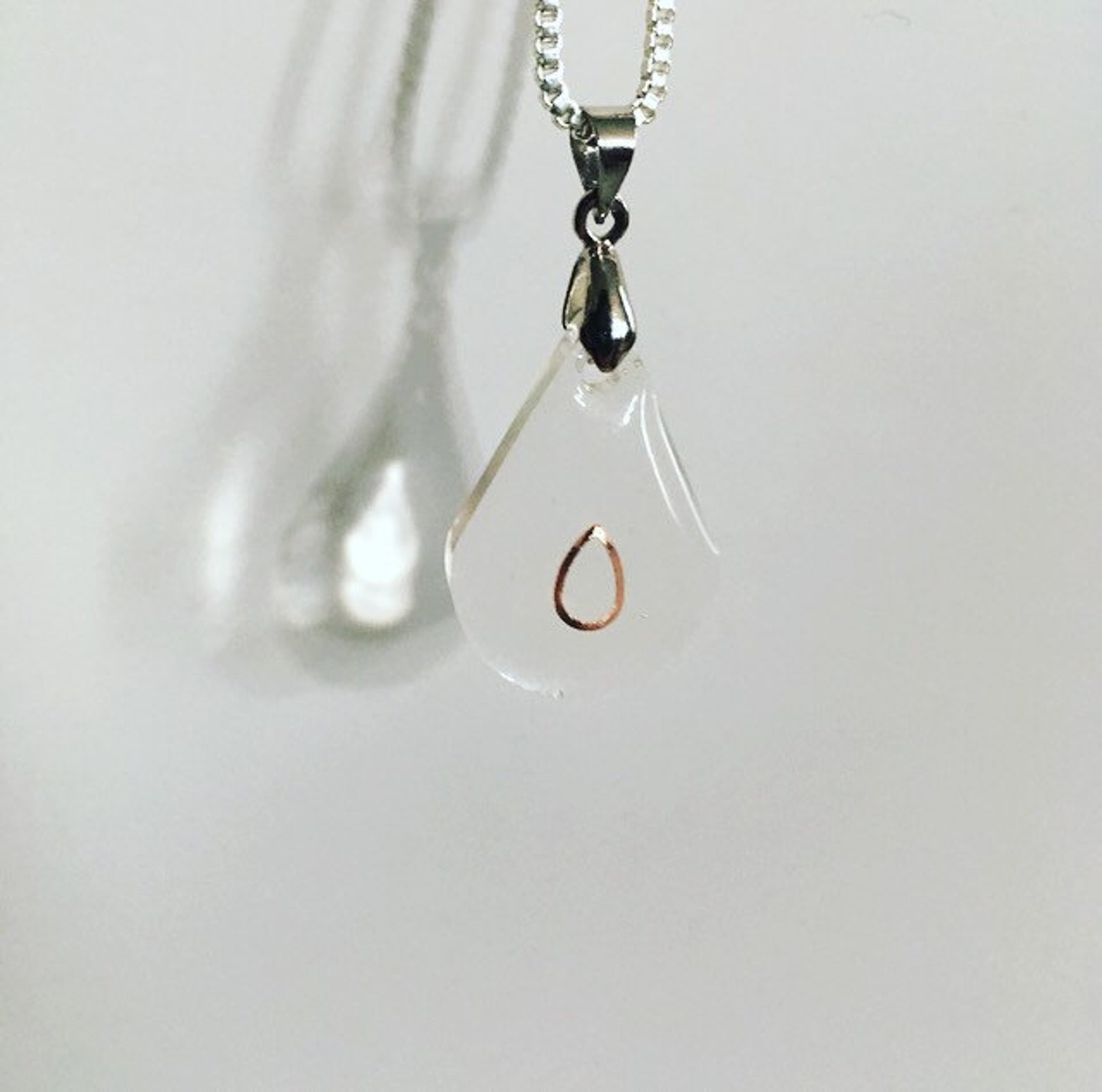 Teardrop Necklace, Sympathy Gift, Teardrop Pendant, Minimalist Necklace ...