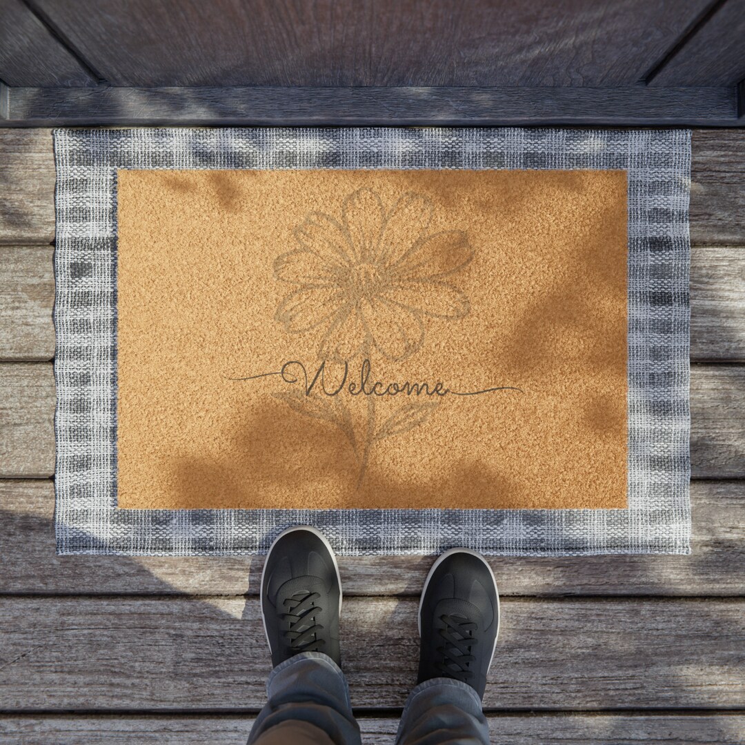 Floral Welcome Mat, Floral Welcome Decor, Home Decor, Floral Decor ...