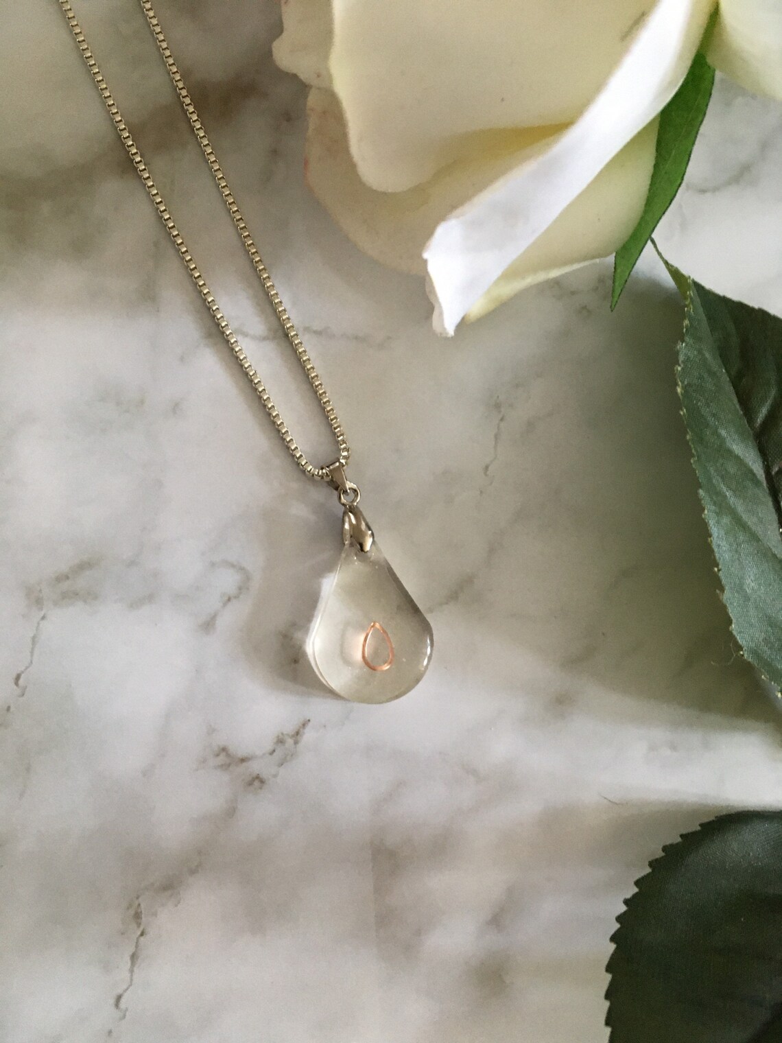 Teardrop Necklace, Sympathy Gift, Teardrop Pendant, Minimalist Necklace ...