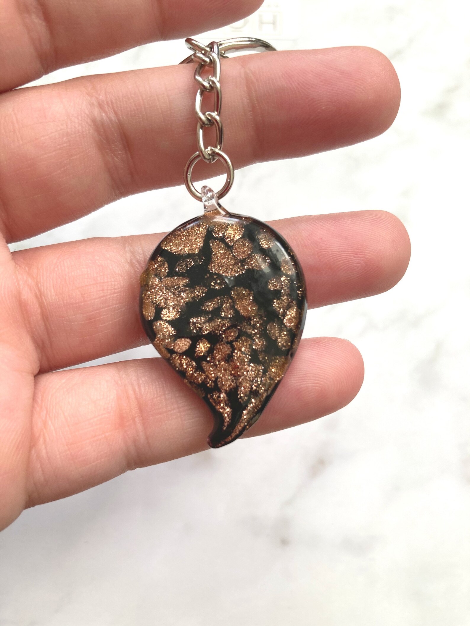 Black and Gold Keychain Keychains for Women Gold Glitter | Etsy