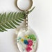 Floral Keychain, Real Pressed Flower, Flower Keychain, Keyring ...