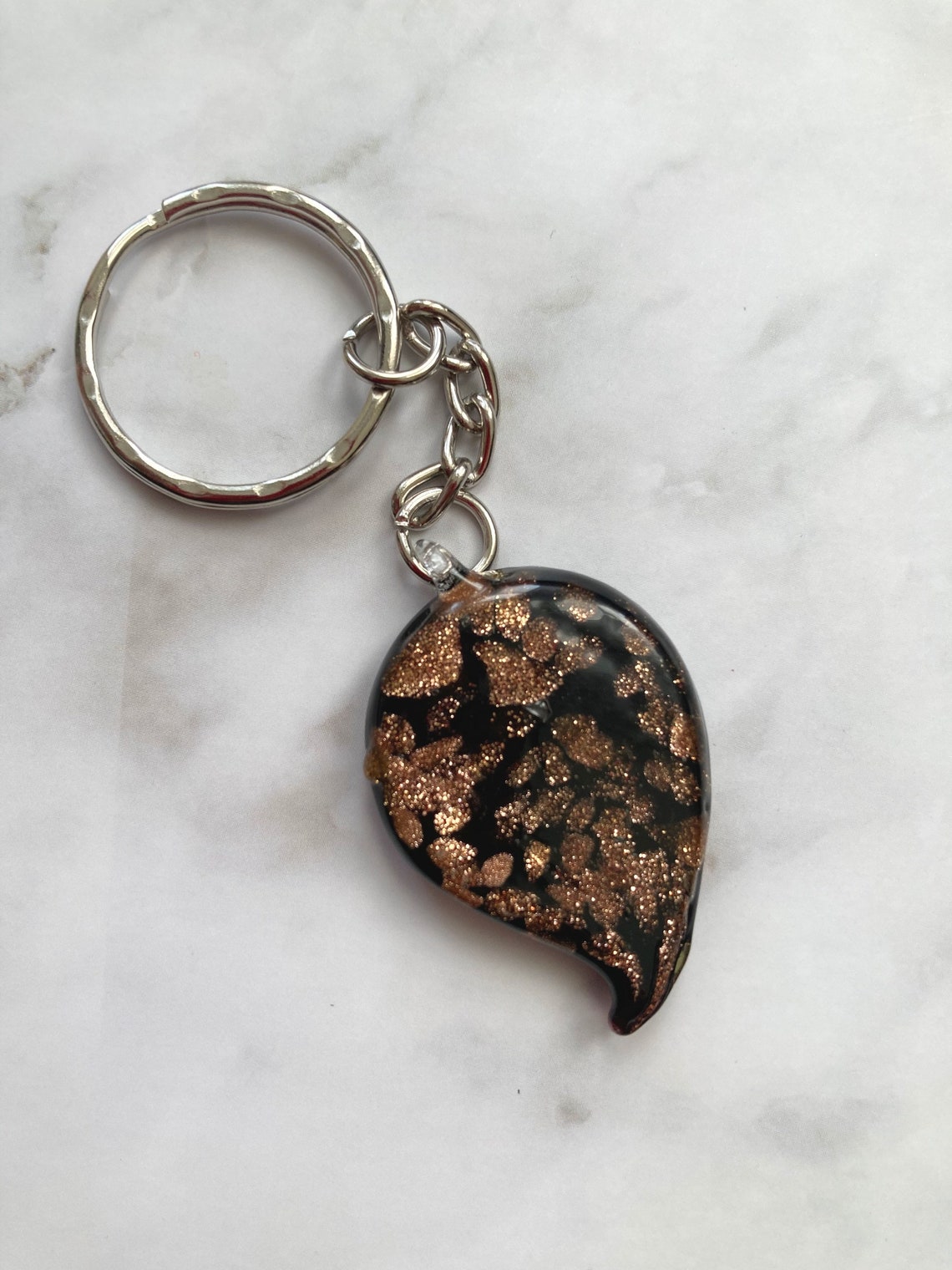 Black and Gold Keychain Keychains for Women Gold Glitter | Etsy