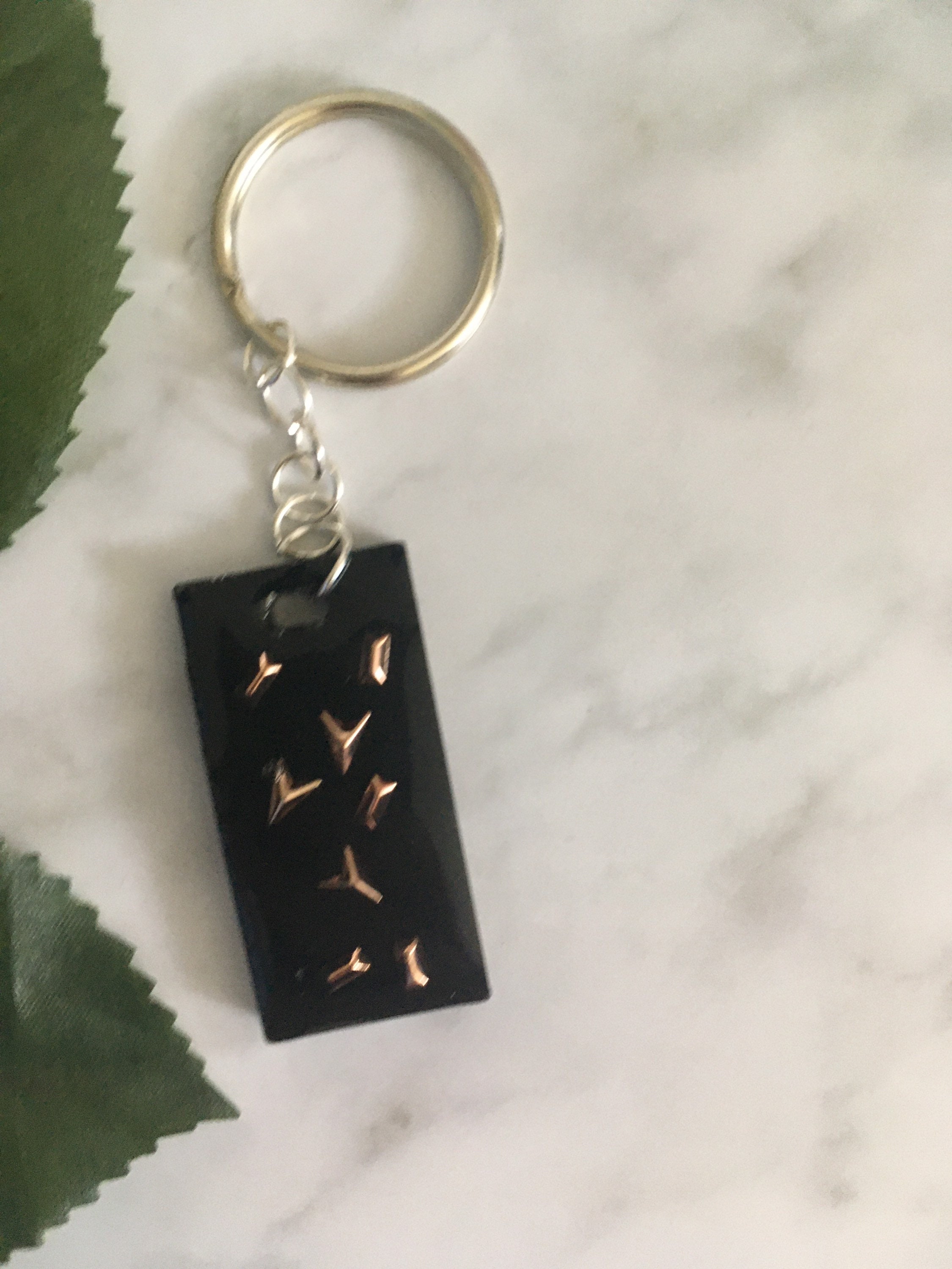 Black Keychain, Car Accessories, Resin Keyring, Handmade, Unique Style ...