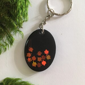 Fall Leaf Keychain, Shimmering Keychain, Keyring, Handmade Car Vehicle ...