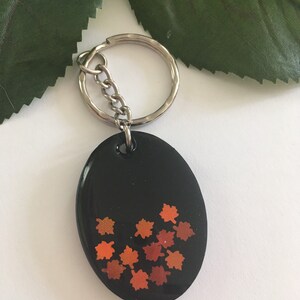 Fall Leaf Keychain, Shimmering Keychain, Keyring, Handmade Car Vehicle ...