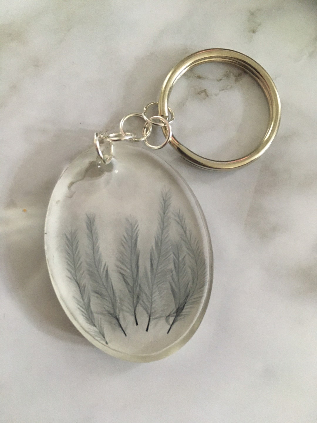 Feather Keychain, Real Feathers, Resin and Feathers, Handmade Keyring ...