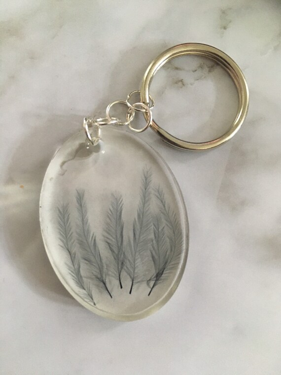 Feather Keychain Real Feathers Resin and Feathers Handmade | Etsy