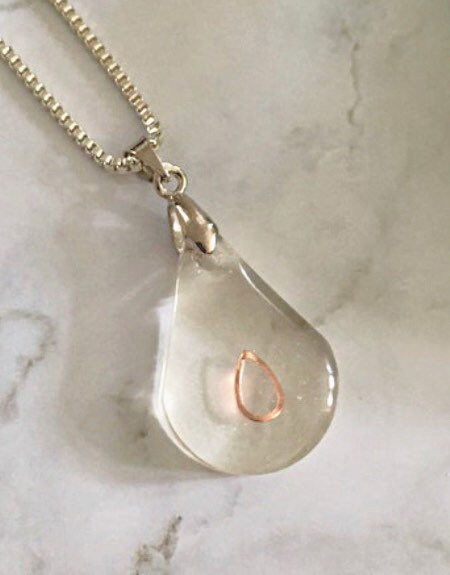 Teardrop Necklace, Sympathy Gift, Teardrop Pendant, Minimalist Necklace ...
