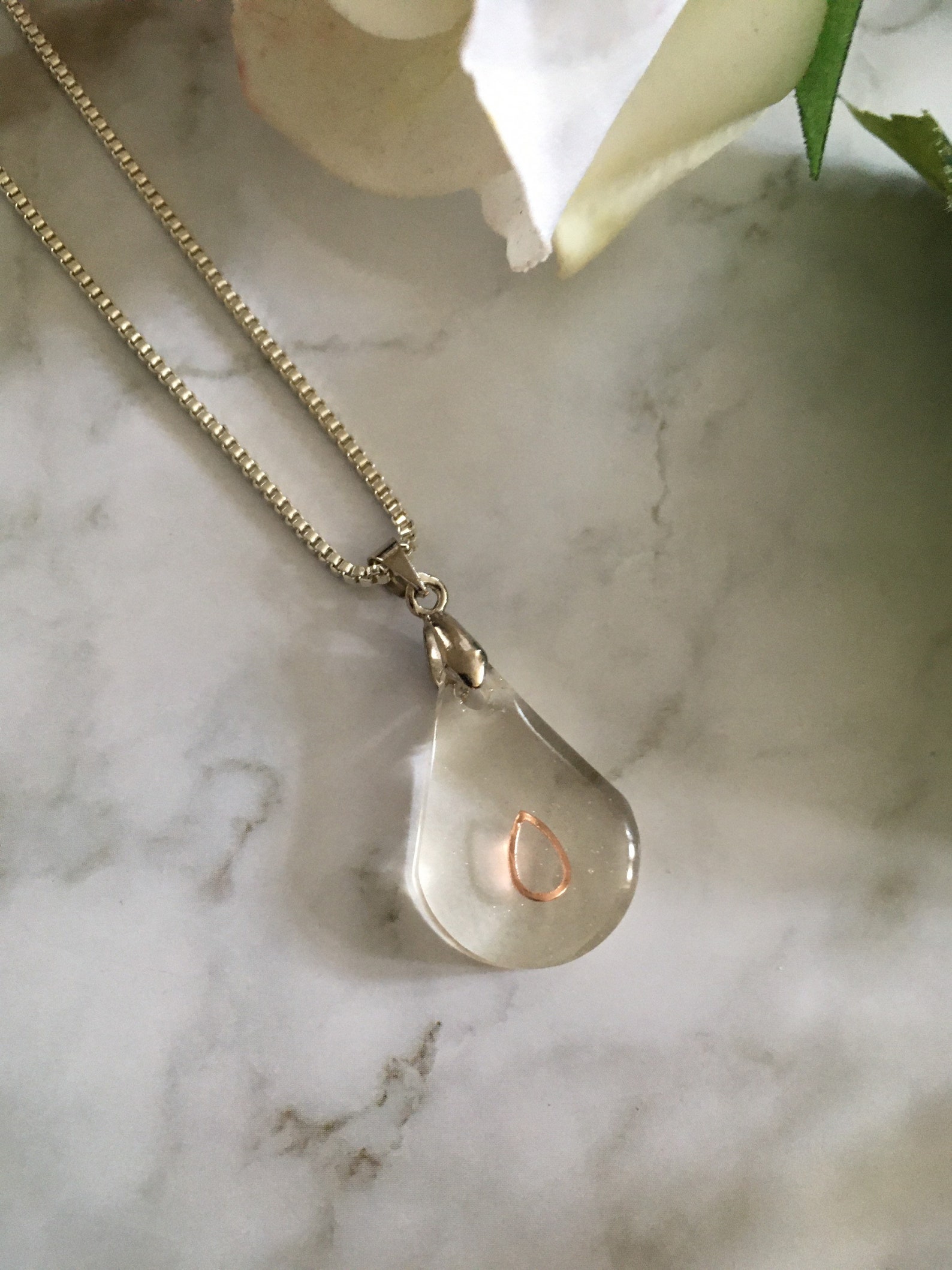 Teardrop Necklace, Sympathy Gift, Teardrop Pendant, Minimalist Necklace ...