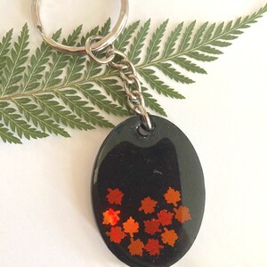 Fall Leaf Keychain, Shimmering Keychain, Keyring, Handmade Car Vehicle ...