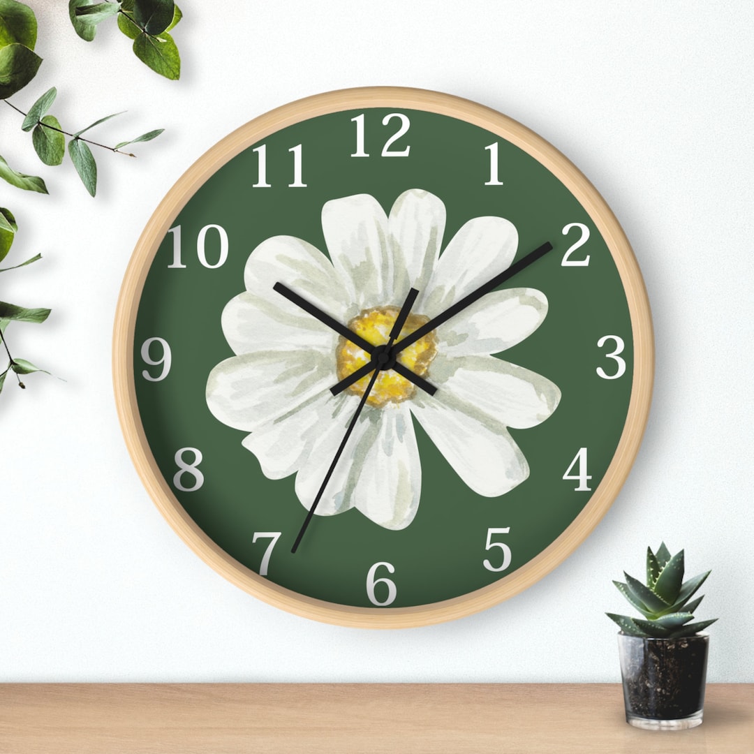 Flower Wall Clock, Decorative Clock, Floral Home Decor, Gifts for ...