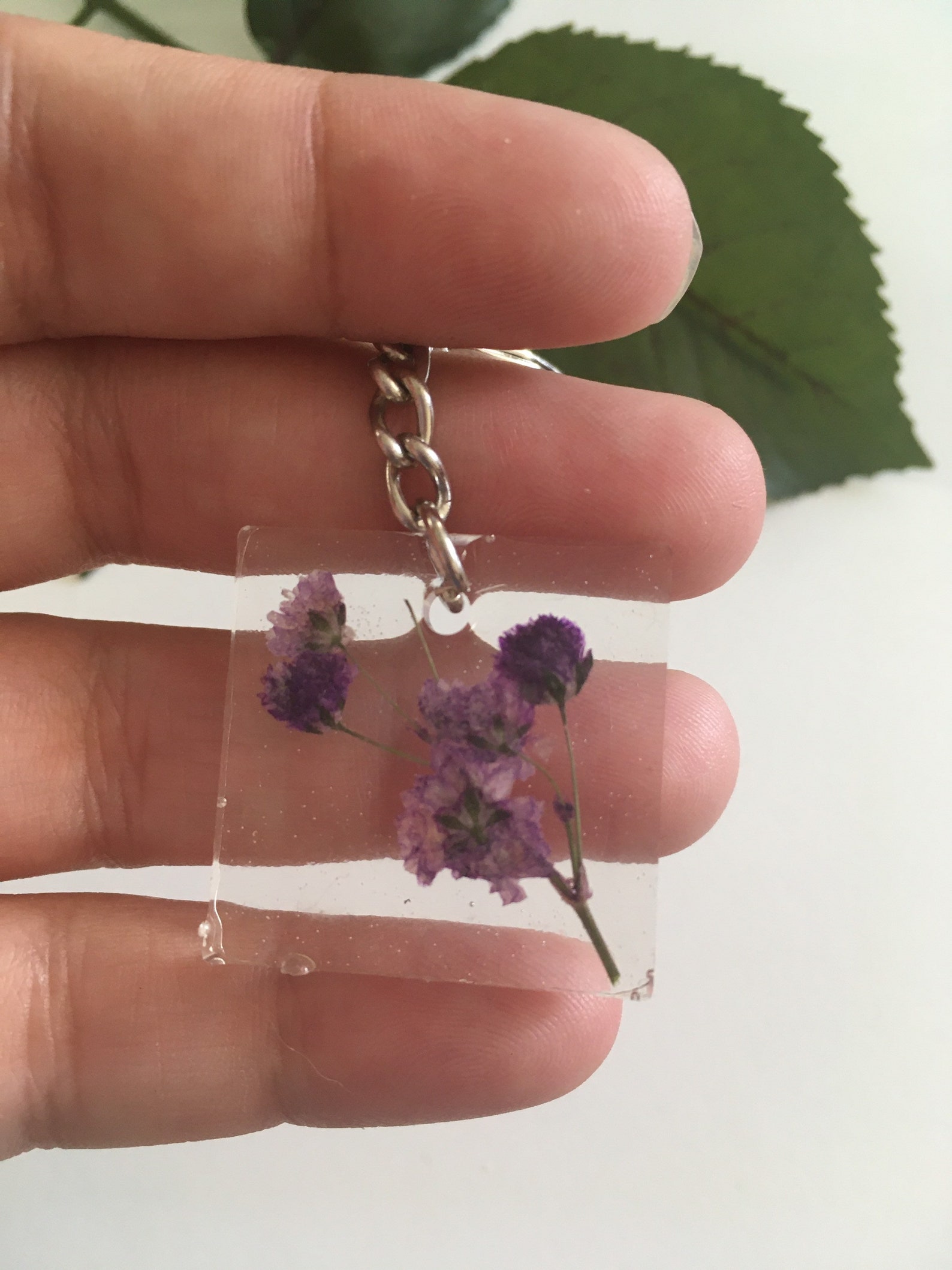 Floral Keychain Real Pressed Flower Flower Keychain | Etsy