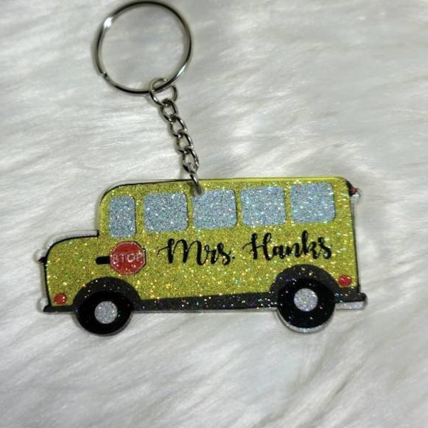 School Bus Keychain - Etsy