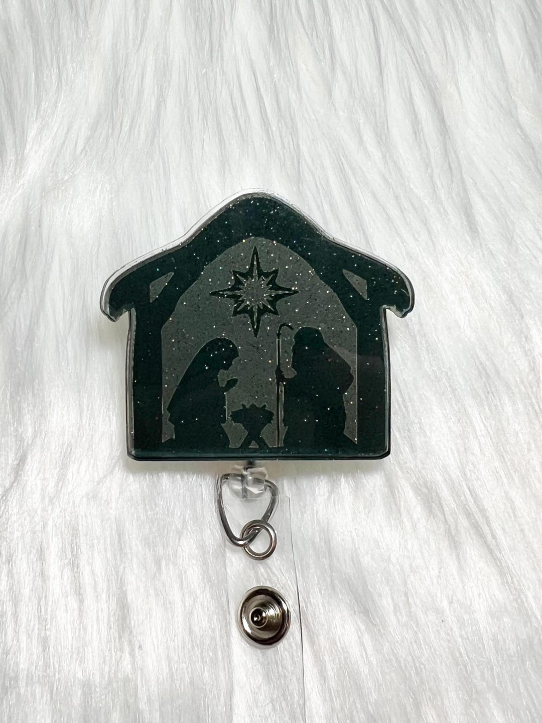 Nativity Scene Badge Reel, Cute Badge Reel, Religious Badge Reel ...