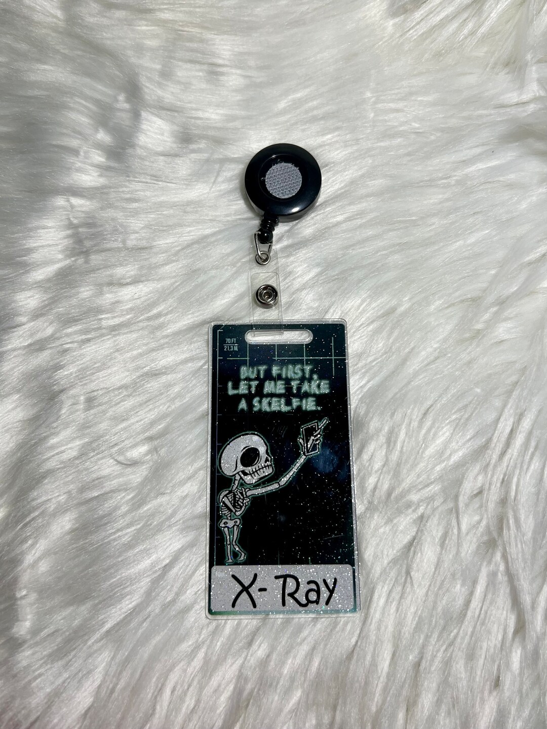 Selfie Xray Tech Badge Buddy, ID Holder, Glitter Key Card, Hospital ...