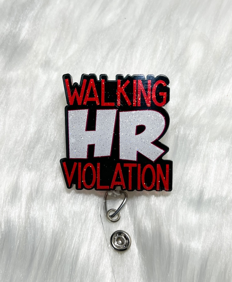 Walking HR Violation Badge Reel Healthcare Badge Clips Retractable ...