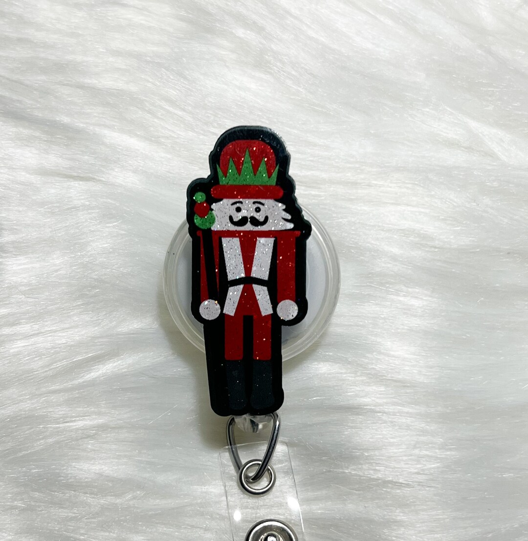 Nut Cracker Badge Reel, Christmas Badge Reel, Holiday Badge Reel, Nurse ...