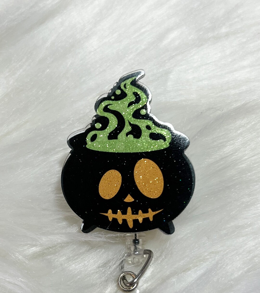 Smokey Cauldron Badge Reel, Halloween Badge Reel, Holiday Badge Reel ...