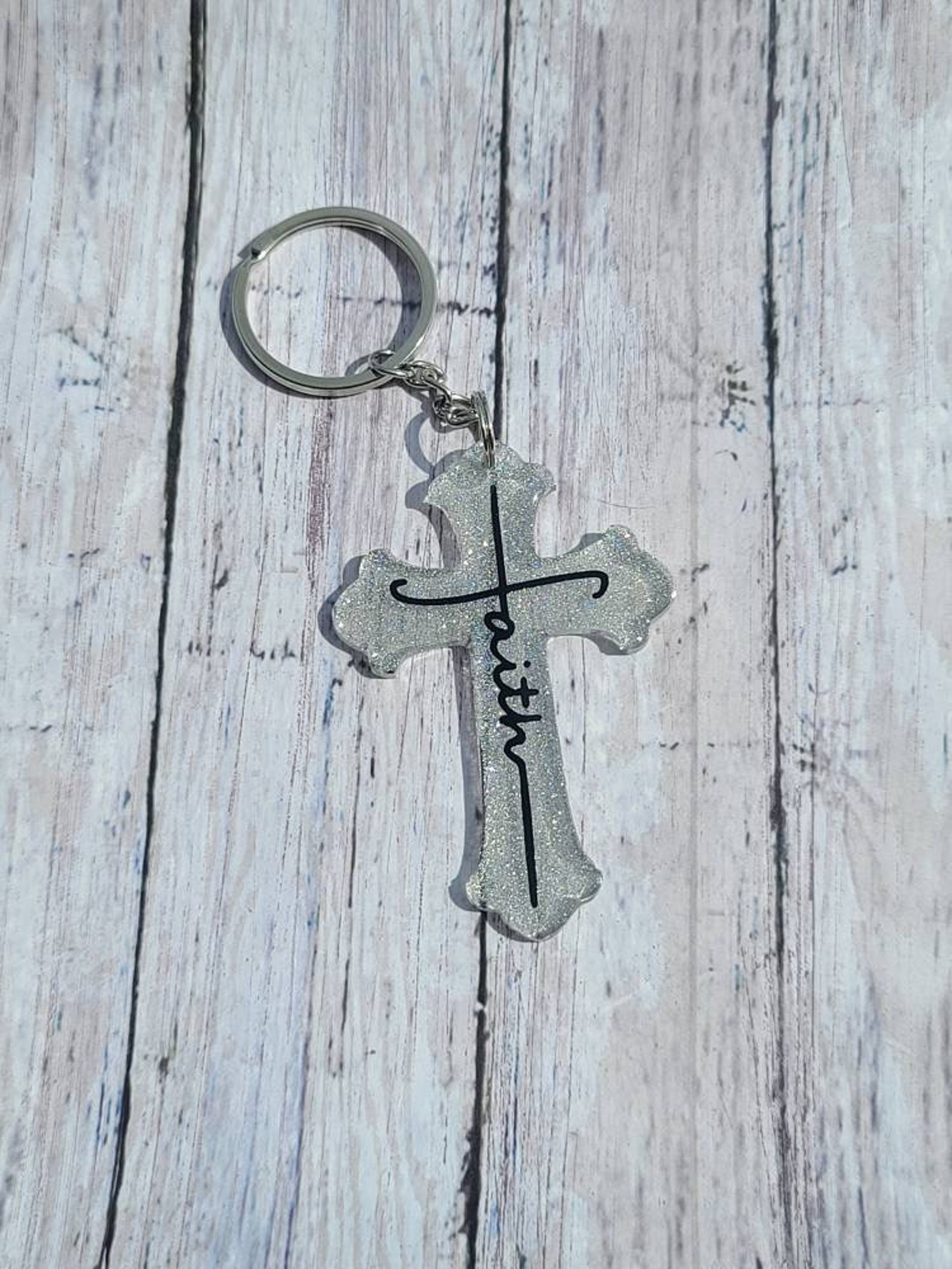 Cross Keychain - Etsy