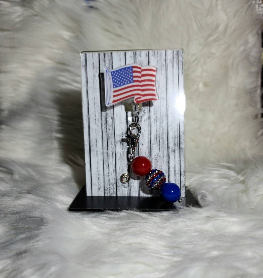 United States of America Flag Badge Reel Flying Flag Badge - Etsy
