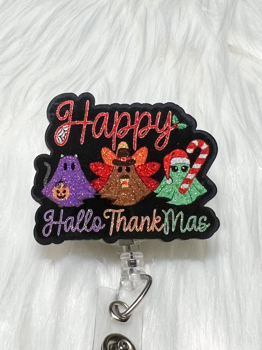 Happy Hallo Thank Mas Badge Rwel, Funny Christmas Badge Reel, Halloween ...