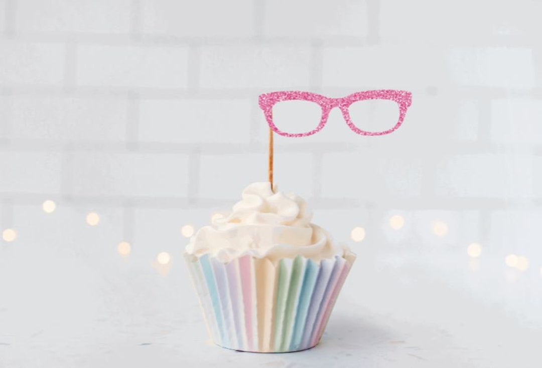 Glasses Cupcake Toppers, Reading Glasses, Eyeglasses Party Decor, Cute ...