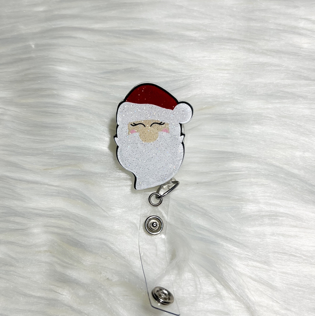 Santa Badge Reel, Christmas Badge Reel, Nurse Badge Reel, Holiday Badge ...