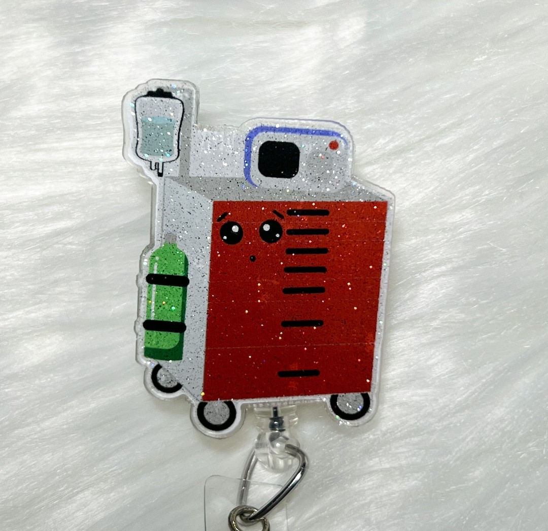 Crash Cart Badge Reel, ICU Nurse, RRT, Rapid Response, Emergency ...