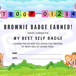 Girl Scouts Brownie Badge Certificate Customize on Canva - Etsy